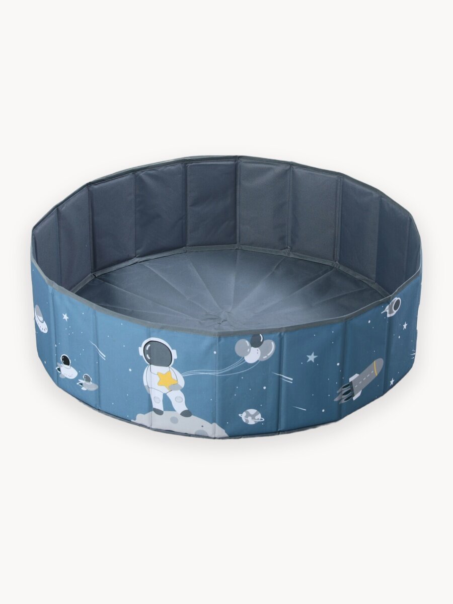 Детский сухой бассейн без шариков UNIX Kids Космос / Spaсe 100 см, складной, для дома и дачи, синий