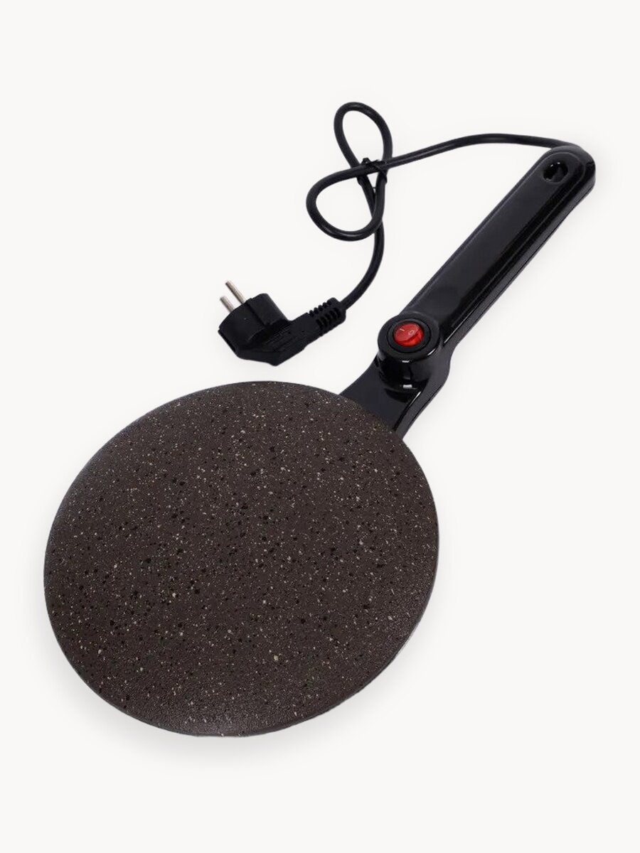 Блинница электрическая погружная для приготовления блинов , панкейк/Блинница электрическая с антипригарным покрытием, 1000 Вт, диаметр 30 см, /Сковорода блинная /черная