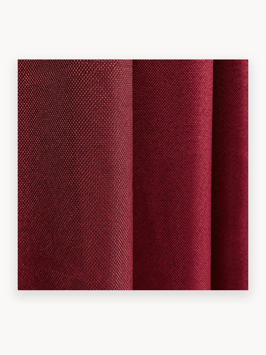 Штора для комнаты 150x250 см Блэкаут рогожка Shtoraland на ленте для крючков, одна портьера для гостиной, спальни, детской. Бордовый цвет