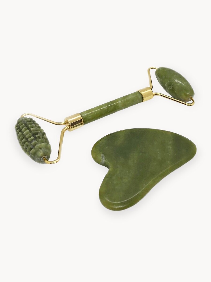 Роллер и скребок Гуаша, нефритовый массажер для лица и шеи Lian Beauty Accessories