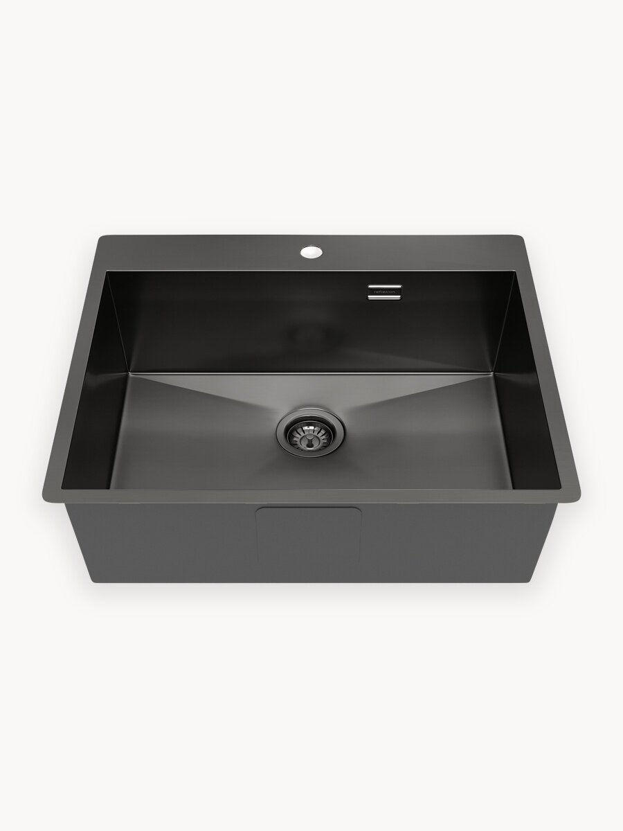 Стальная кухонная мойка Reflexion Iseo RX2260BL, оружейная сталь