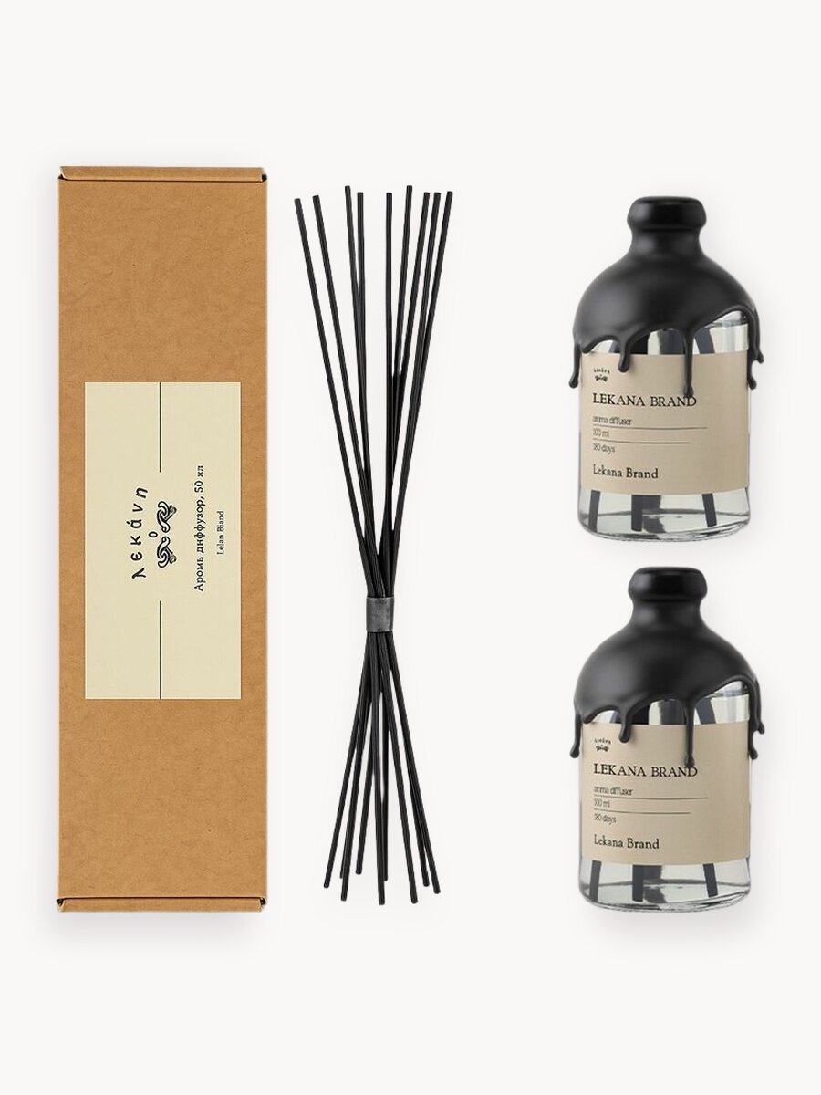 Диффузор для дома/ набор: Черный перец+ Табак&Ваниль, 2 шт. по 50 мл Lekana Brand