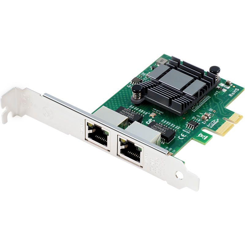 FLYBISH NA575-T2M PCIe x1 Двухпортовая серверная сетевая карта 1 Гбит/с с чипом Intel 82575 для мягкого