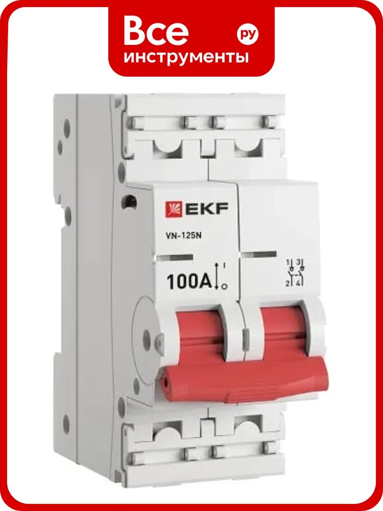 Выключатель нагрузки EKF ВН-125N 2Р 100А PROXIMA S1252100