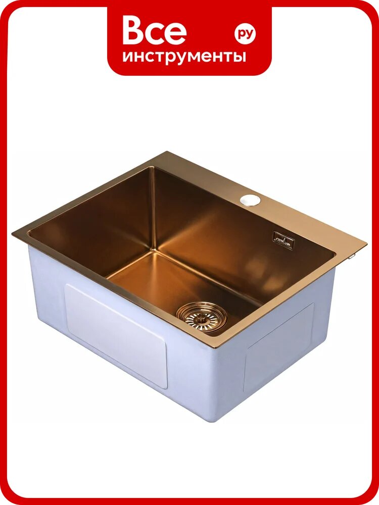 Мойка настол. монтаж MIXLINE PRO бронза, 60x50 3,0 выпуск 3 1/2, 22см, с сифоном 555135