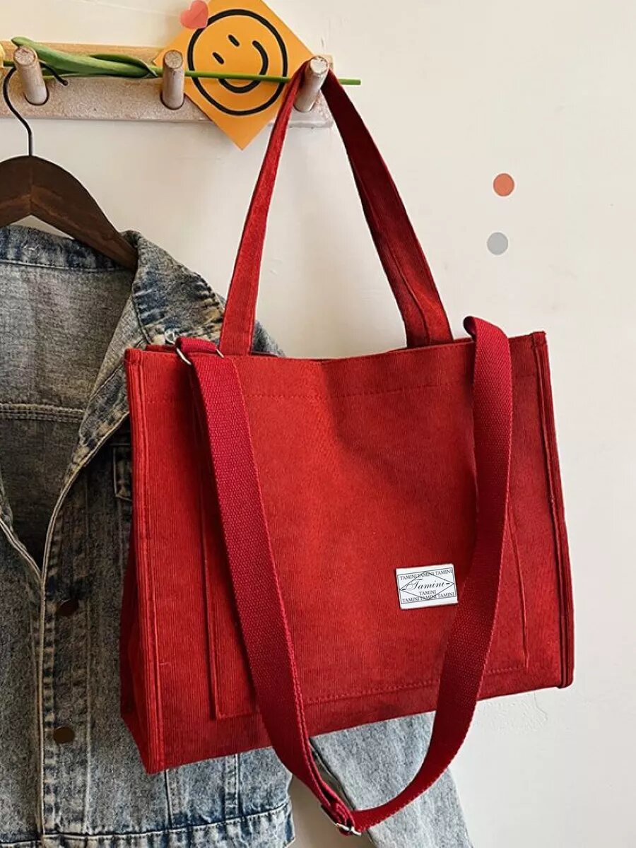 Мини шоппер из вельвета