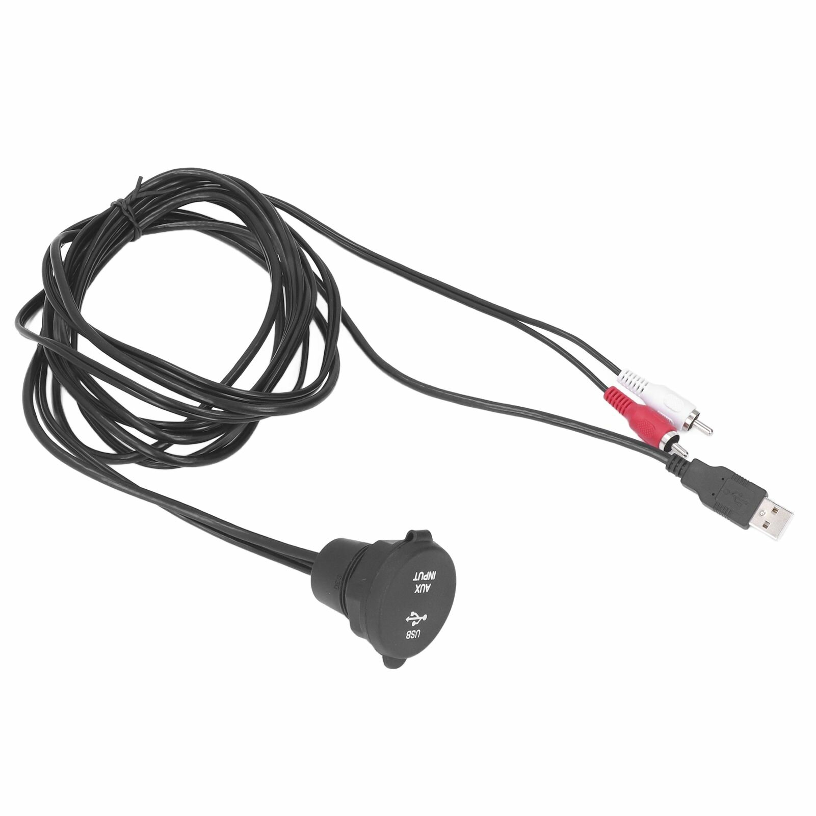 Кабель 6ft USB3.0 + 2RCA-3.5мм для скрытого монтажа в авто