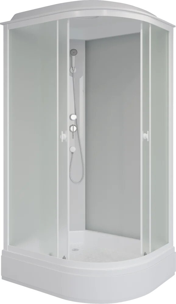 Душевая кабина Niagara Promo P120/80/26L/MT стеклянная, 120x80, закрытая (с крышей), с матовым стеклом, без гидромассажа, средний поддон с белым профилем с функцией тропический душ