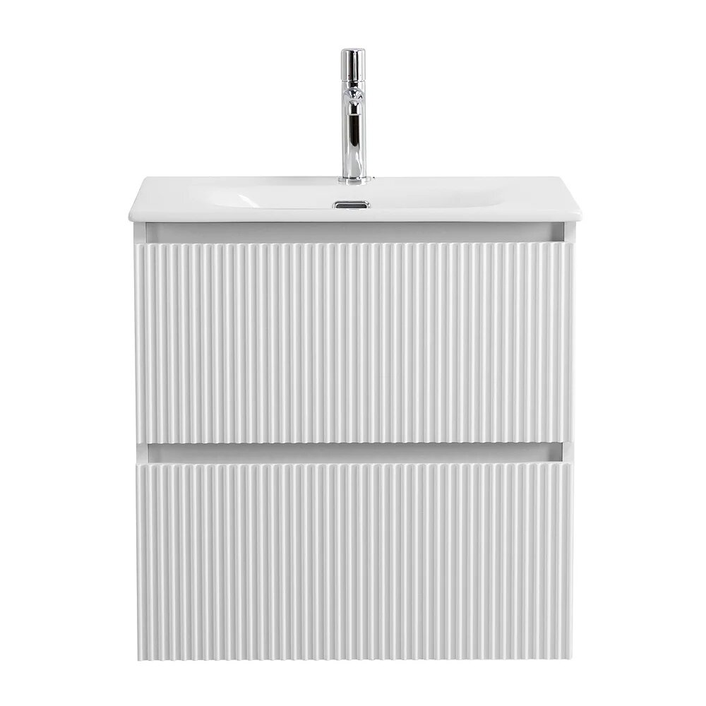 Тумба с раковиной BelBagno Uno 70 подвесная, 71 см, белая, матовая, из МДФ, с ящиками, раковина для ванной, фаянсовая, прямоугольная, встроенный слив-перелив