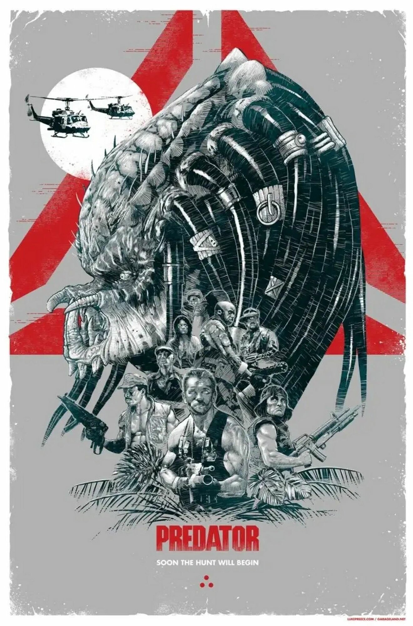 Плакат, постер Хищник. The Predator на холсте, размер 30х42см