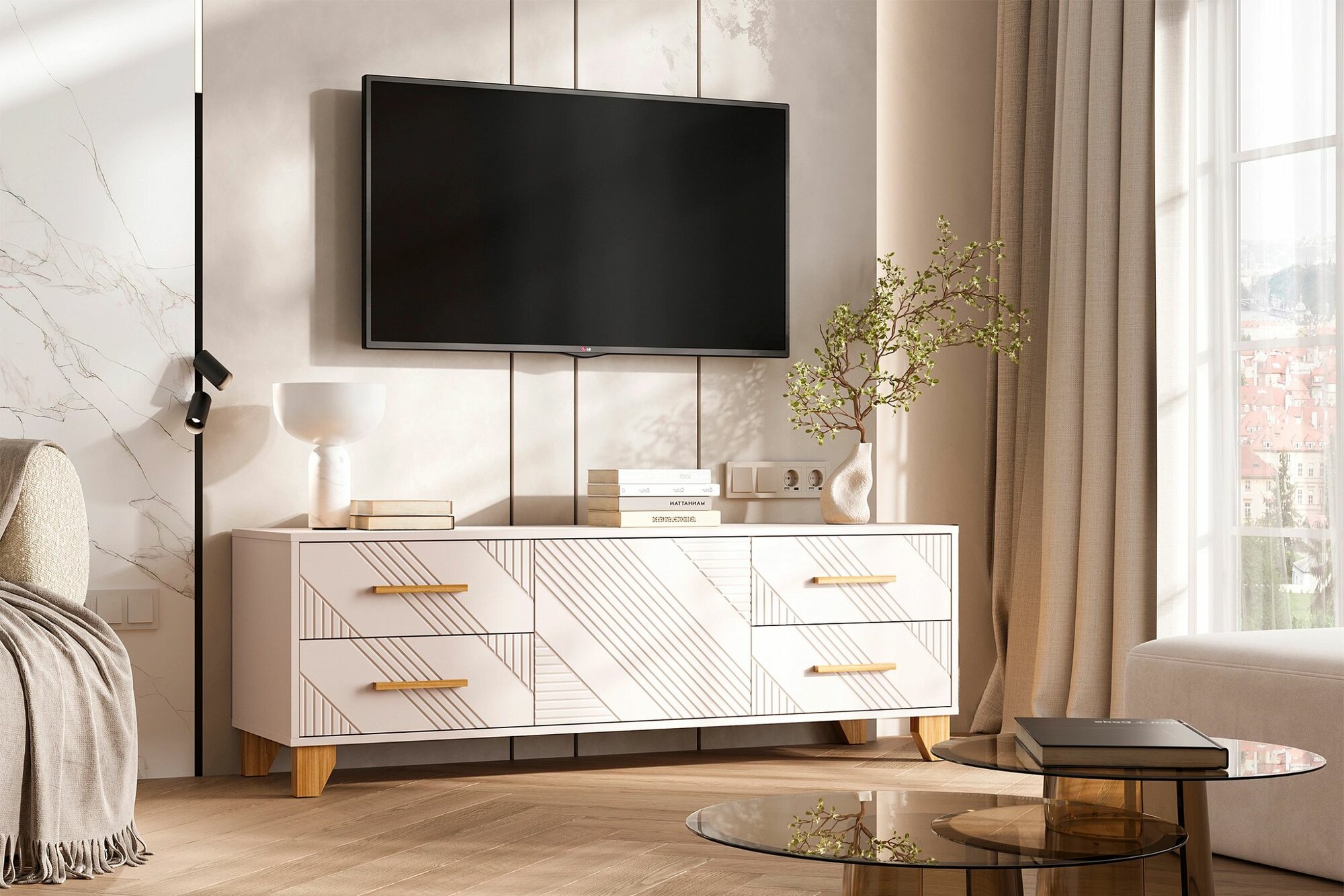 Тумба под телевизор Ирис (1500) (Кашемир, Кашемир)