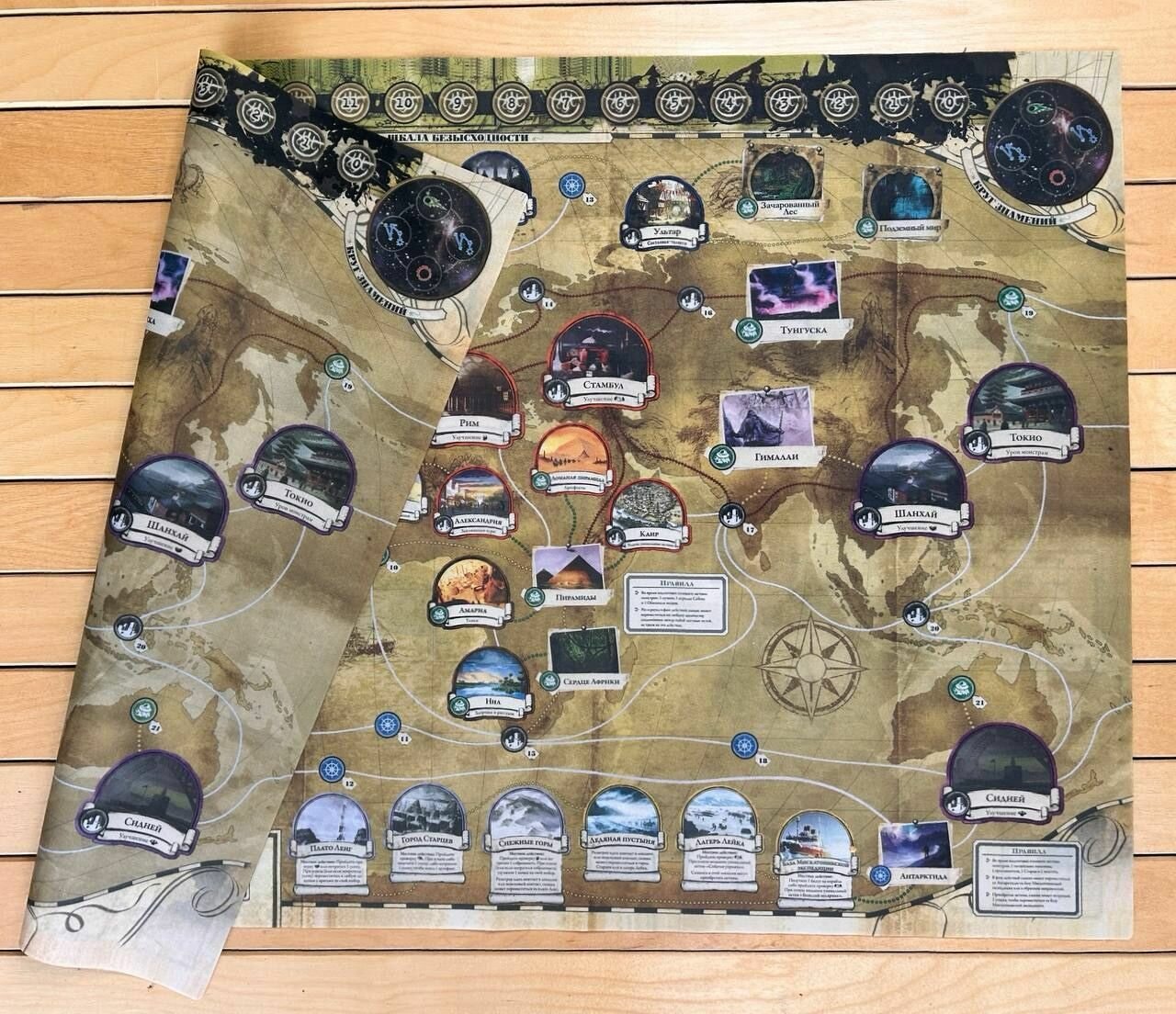 Поле для игры Древний ужас (две стороны: база и все допы), из неопрена