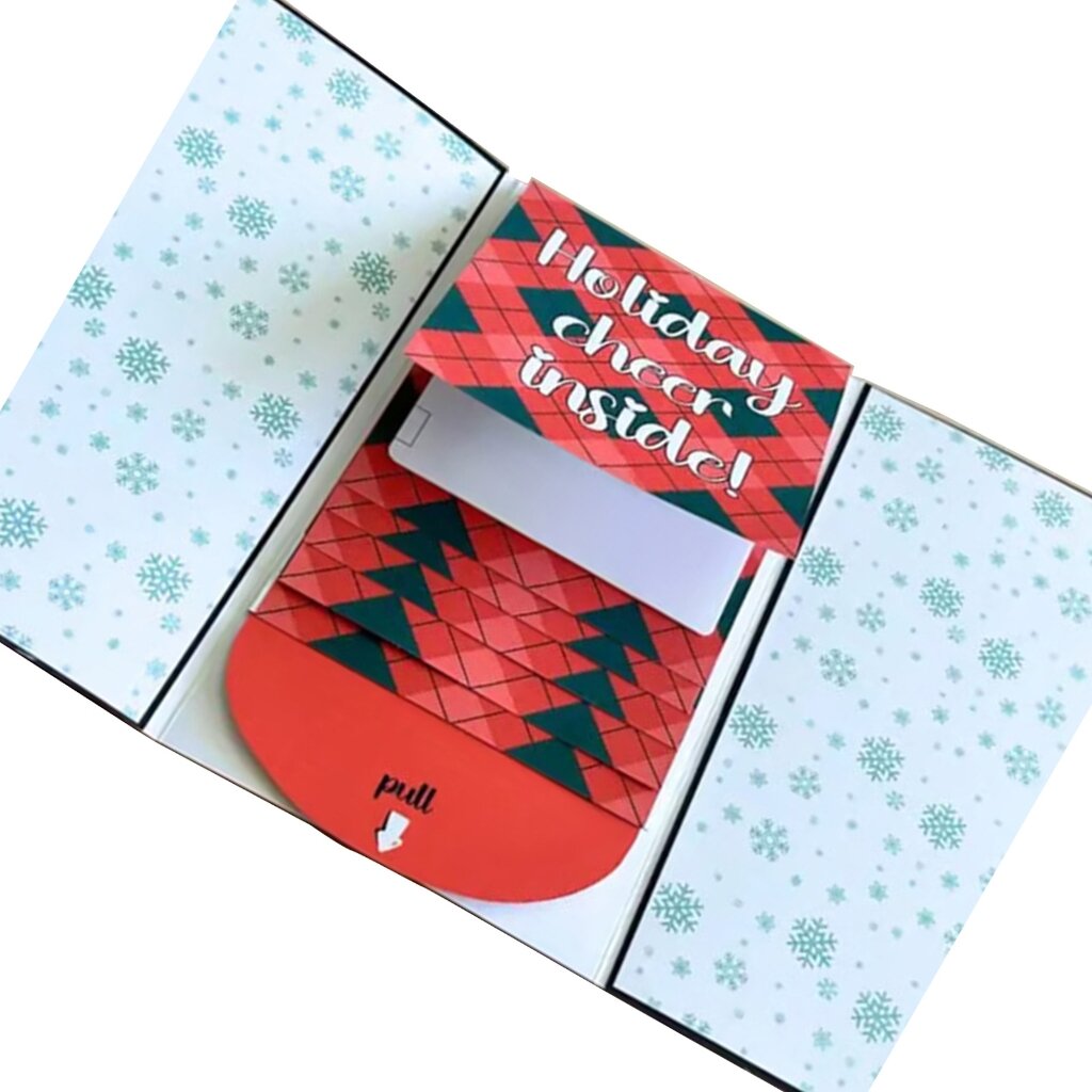 Рождественский Подарок-Открытка С Водопадом-Красный