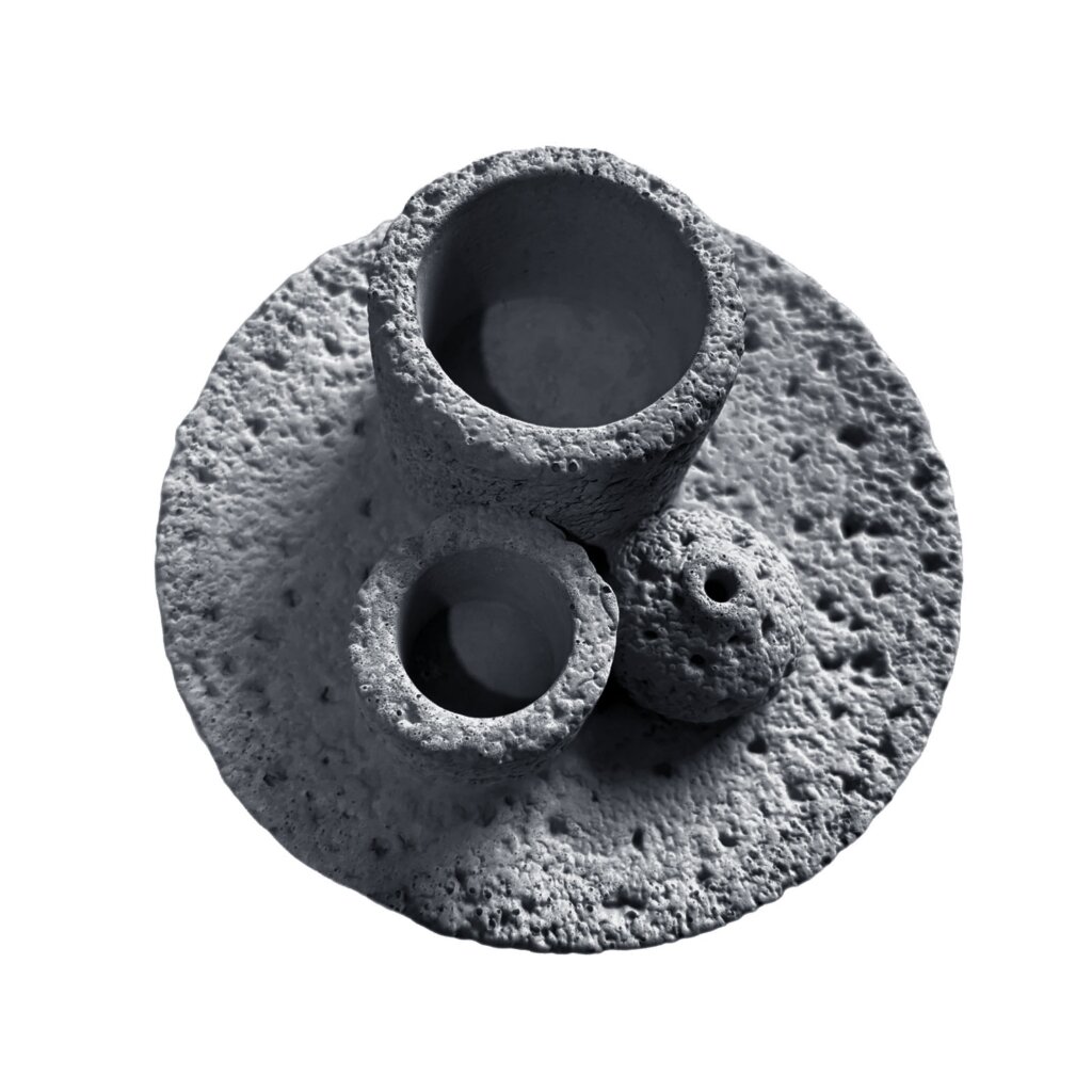 Цементная пространственная текстура подноса для обжига священного дерева-цементный цвет