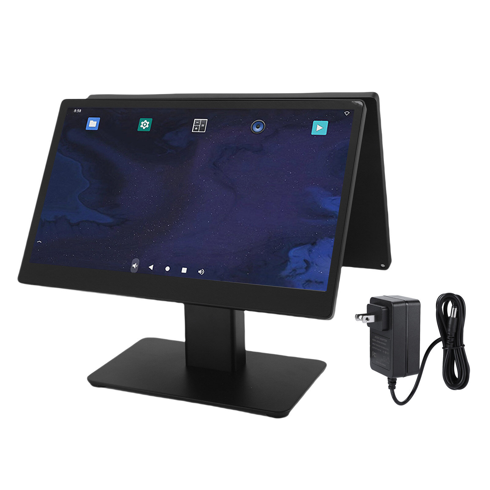 Электронный кассовый терминал с сенсорным экраном диагональю 15,6 дюймов и ЖК-дисплеем для супермаркетов, ресторанов и розничных магазинов. Вилка стандарта США.