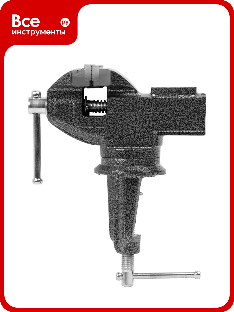 Тиски слесарные AV Steel настольные, поворотные, 60мм с наковальней AV-940406, предназначены