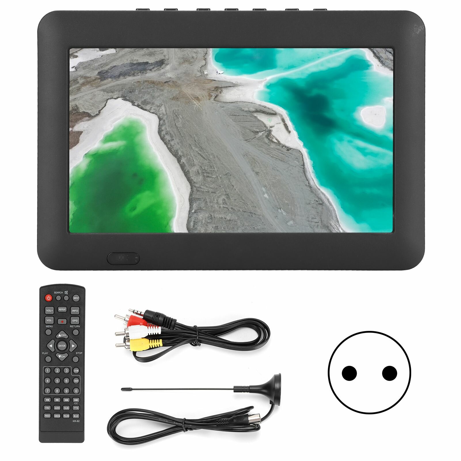 8-дюймовый портативный цифровой телевизор 1080P со светодиодным дисплеем, перезаряжаемый мини-телевизор для использования в машине, на природе и во время путешествий