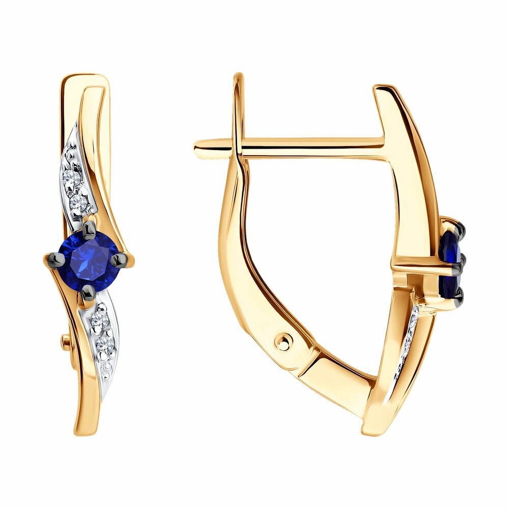 Серьги, красное золото, 585 проба