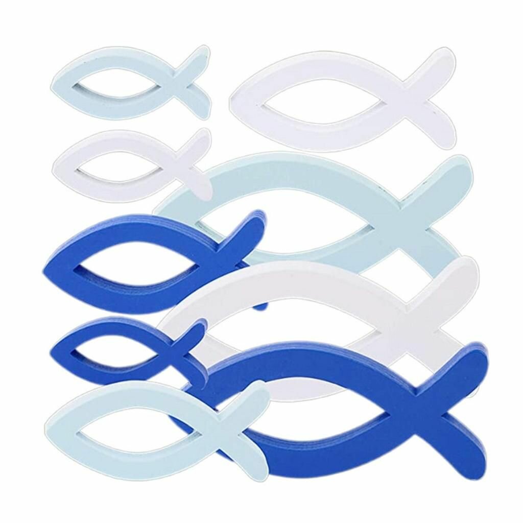 1 упаковка из 9 цветных полых рыбок