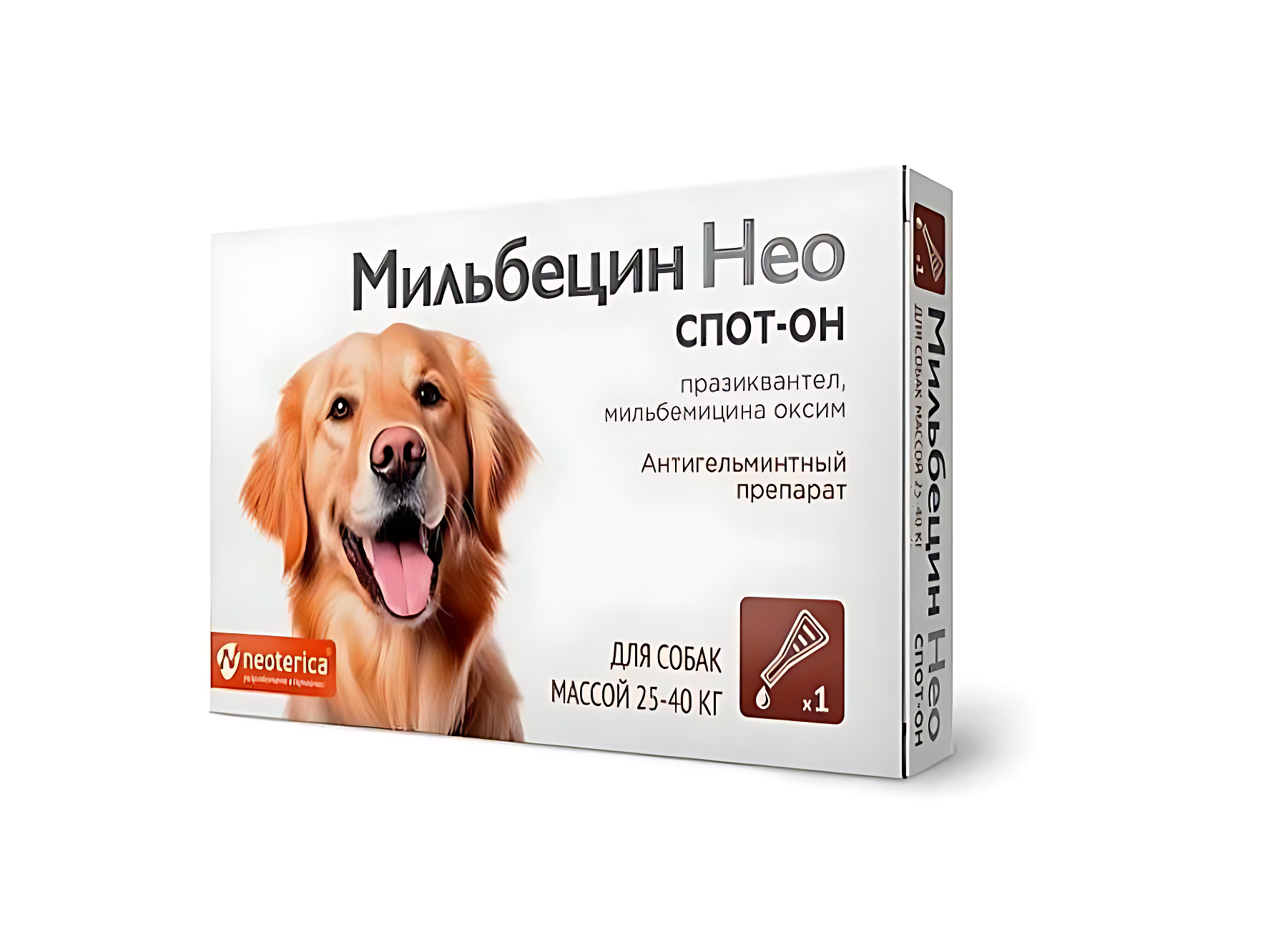 Капли антипаразитарные для собак весом 25-40 кг Мильбецин Нео спот-он Neoterica, 1 пипетка
