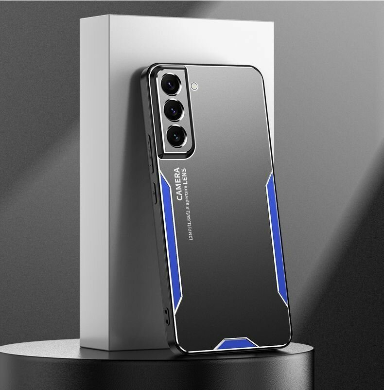 Подходит для Samsung Galaxy S22+ / S22 Plus ( Самсунг Галакси С22 Плюс ) защитная крышка из алюминия, металлическая защитная оболочка + защитное стекло в подарок