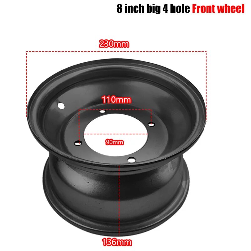 Вакуумные передние диски с 4/3 отверстиями, 8 дюймов, 150cc-250cc, аксессуары для Bull ATV 19X7-8, детали для пляжа и мотоцикла, Черный