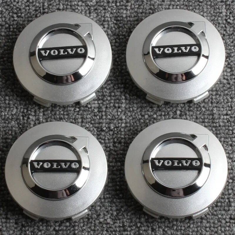 4 шт, 65 мм, колпаки центральной ступицы колес автомобиля, эмблема, логотип для Volvo XC60 V40 XC90 S60 S40 S80l V90 V60 S80L S90 XC40 C40, аксессуары, 4pc-silver-65mm