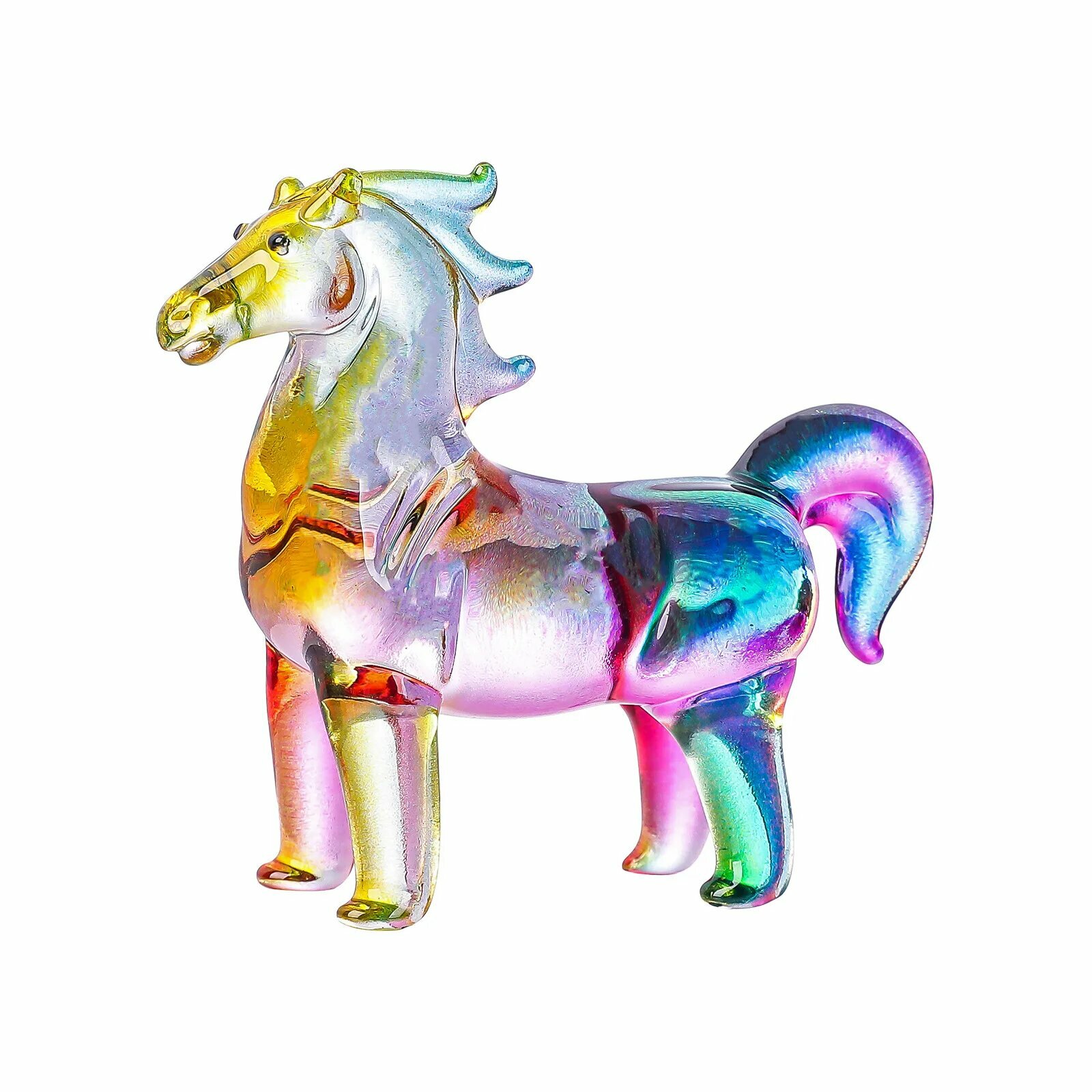 Хрустальная статуэтка лошади, цвет colorful