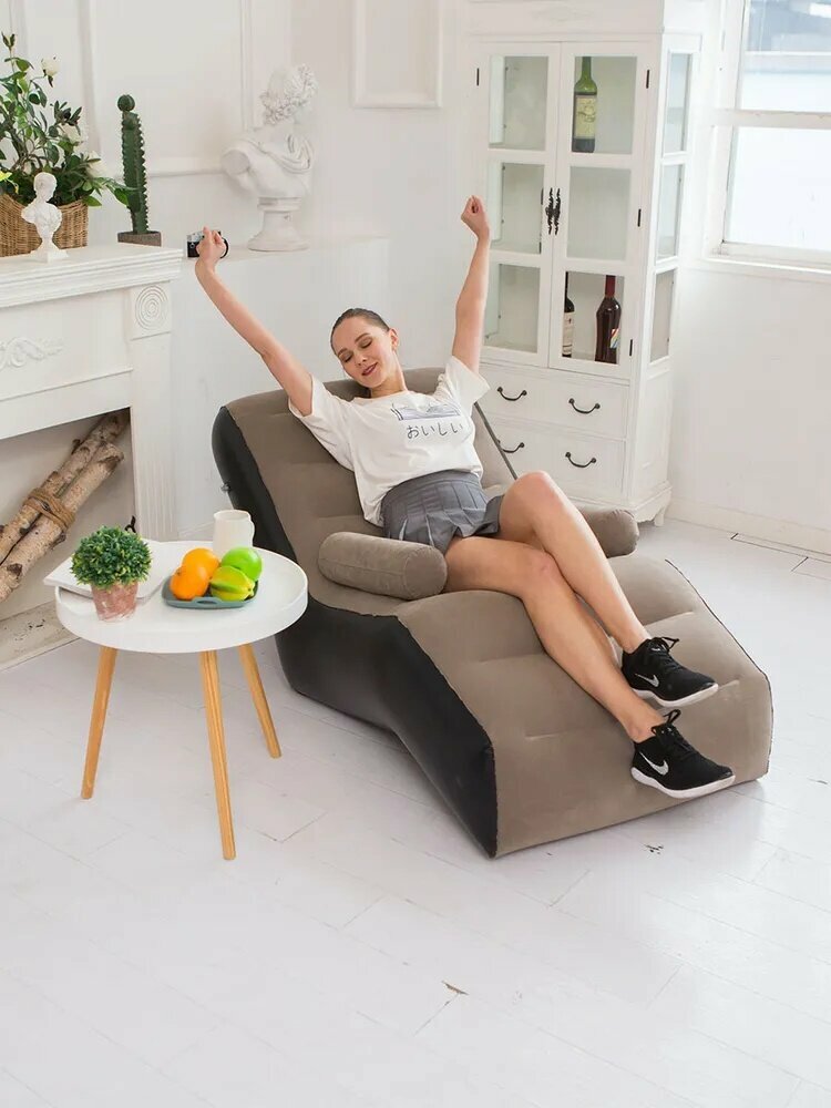 Бескаркасный диван Матрас, Капвелюр, Размер S, коричневый