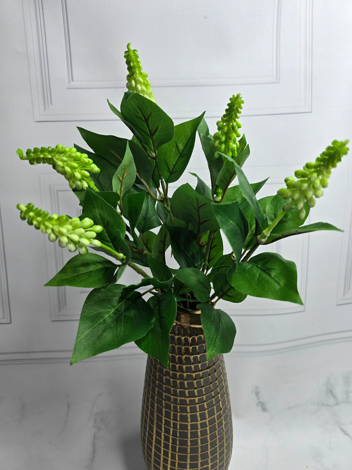 Искусственное растение Holodilova "Люпин", высота 36 см, цвет светло-зелёный