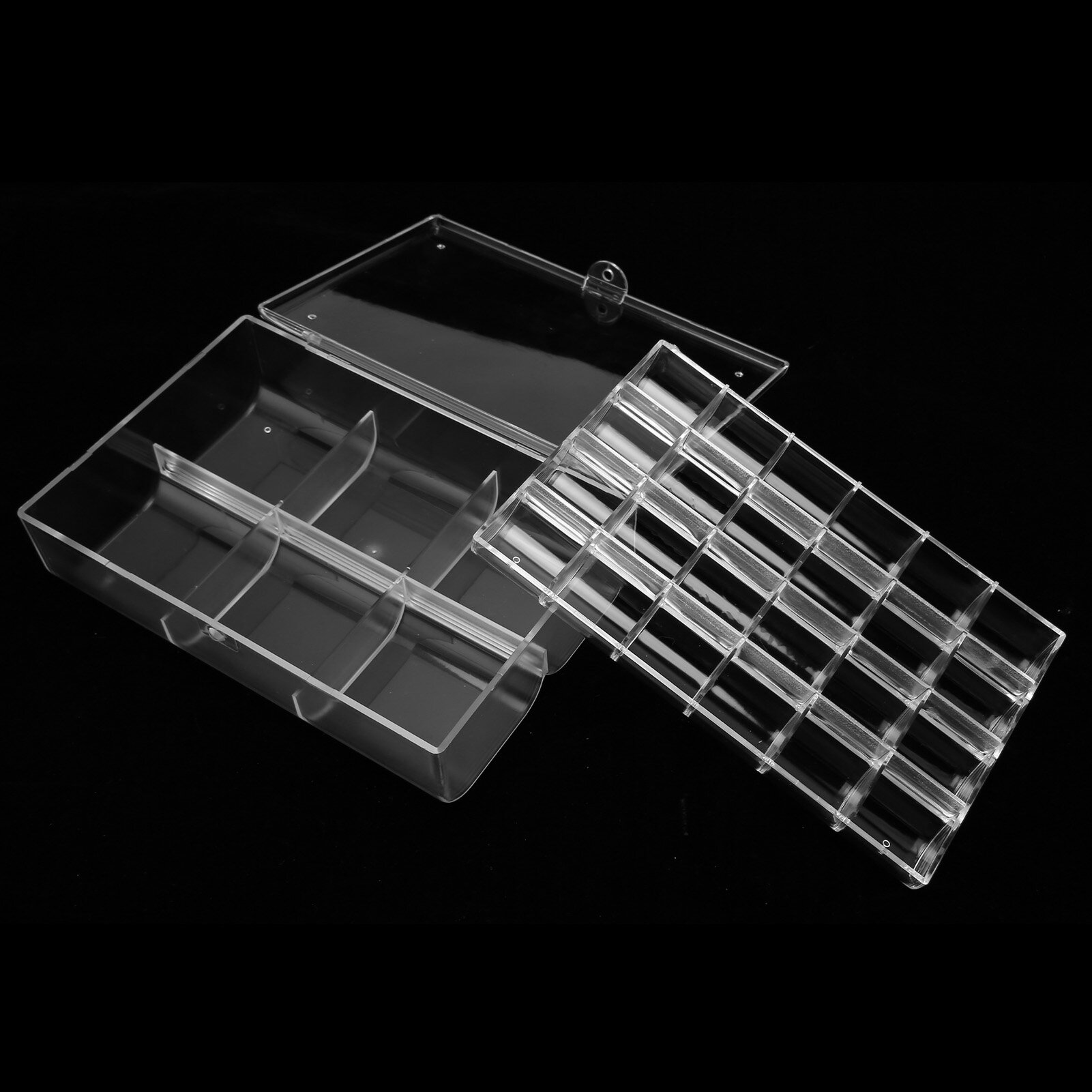 Органайзер-держатель для сережек, прозрачный акрил, 30 сеток, портативный штабелируемый органайзер для сережек, коробка L