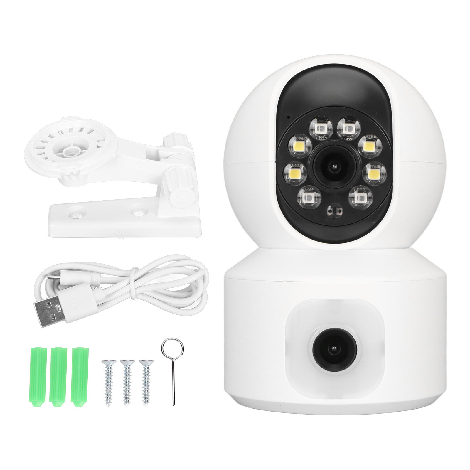 Двухобъективная камера 2K 4MP, цветная ночь, Wi-Fi