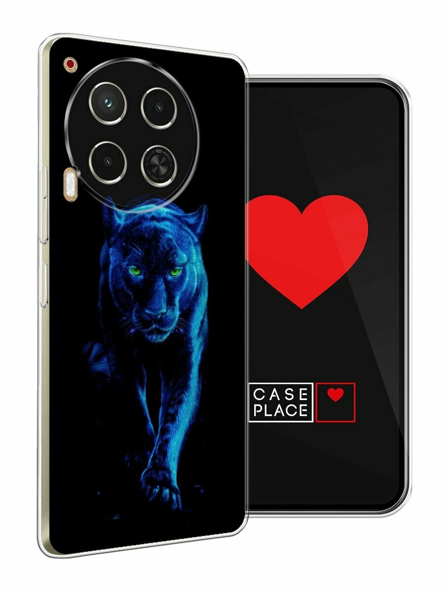Чехол на Tecno Camon 30 4G / Текно Камон 30 4G с принтом "Пантера в лунном свете" — фото 1