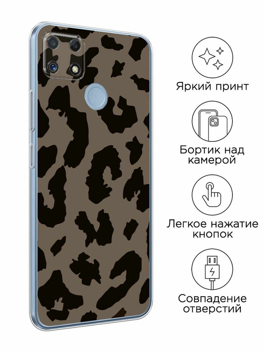 Чехол на Realme C25/C25s / Реалми С25/C25s с принтом "Леопардовые пятна паттерн 1" — фото 1