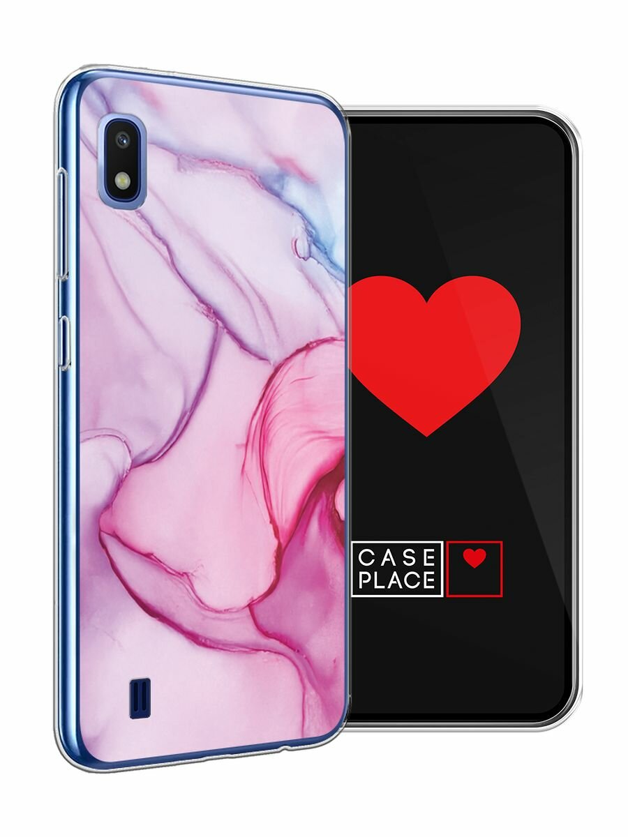 Чехол на Samsung Galaxy A10 / Самсунг Галакси А10 с принтом "Розовые мраморные разводы" — фото 1