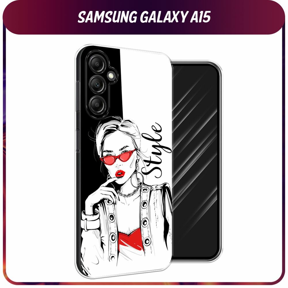 Чехол на Samsung Galaxy A15 / Самсунг А15 с принтом Черно-белый стиль