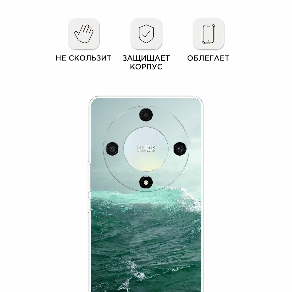 Силиконовый чехол на Honor X9A / Хонор X9A с принтом "Волны 12" — фото 1