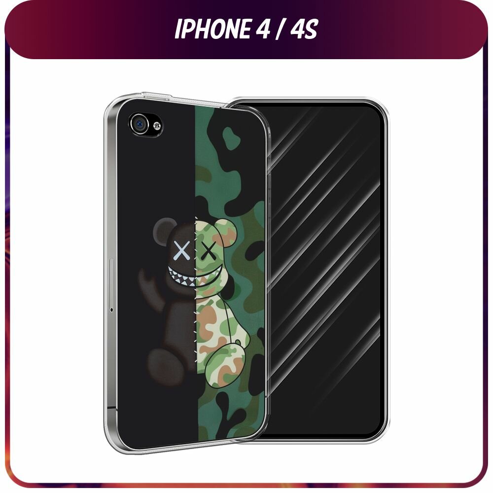 Чехол на Apple iPhone 4/4S / Айфон 4/4S с принтом "KAWS 23 февраля 1"