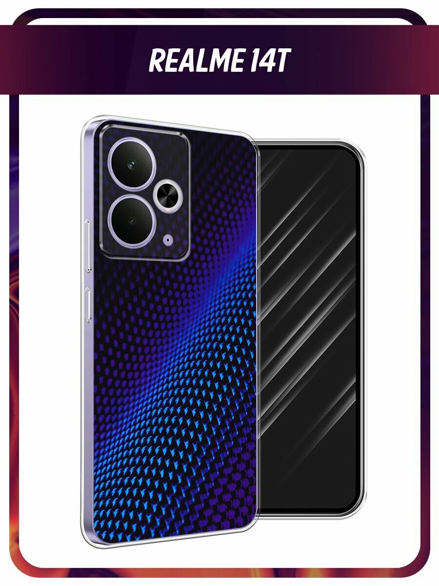 Силиконовый чехол на Realme 14T / Реалми 14Т с принтом "Синий карбон"