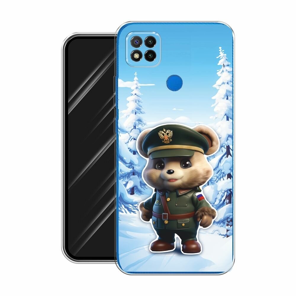 Чехол на Xiaomi Redmi 9C / Сяоми Редми 9C с принтом "Мишка в форме 1 - 23 февраля" — фото 1