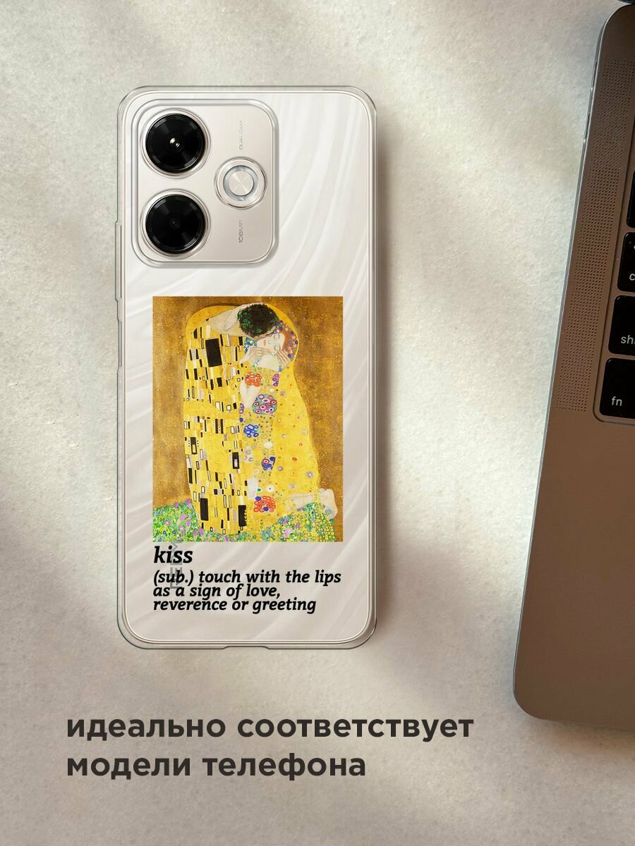 Чехол на Xiaomi Redmi 13X / Сяоми Редми 13X с принтом "The kiss", прозрачный — фото 1