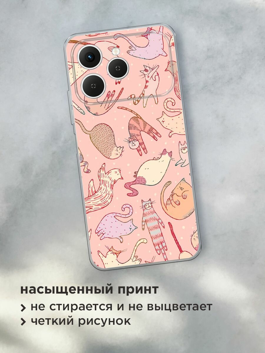Чехол на Tecno Spark 40 / Текно Спарк 40 с принтом "Розовое счастье" — фото 1