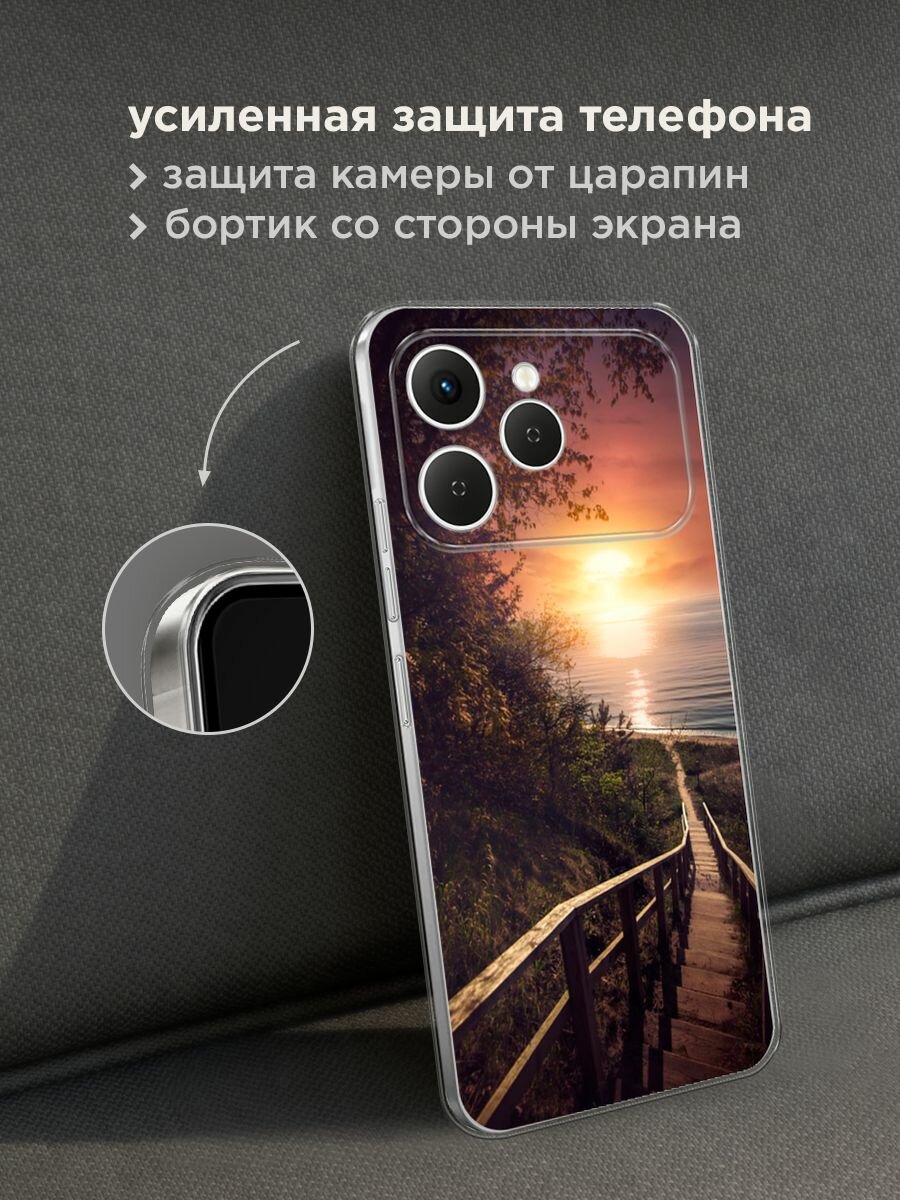 Чехол на Tecno Spark 40 / Текно Спарк 40 с принтом "Мост у воды" — фото 1