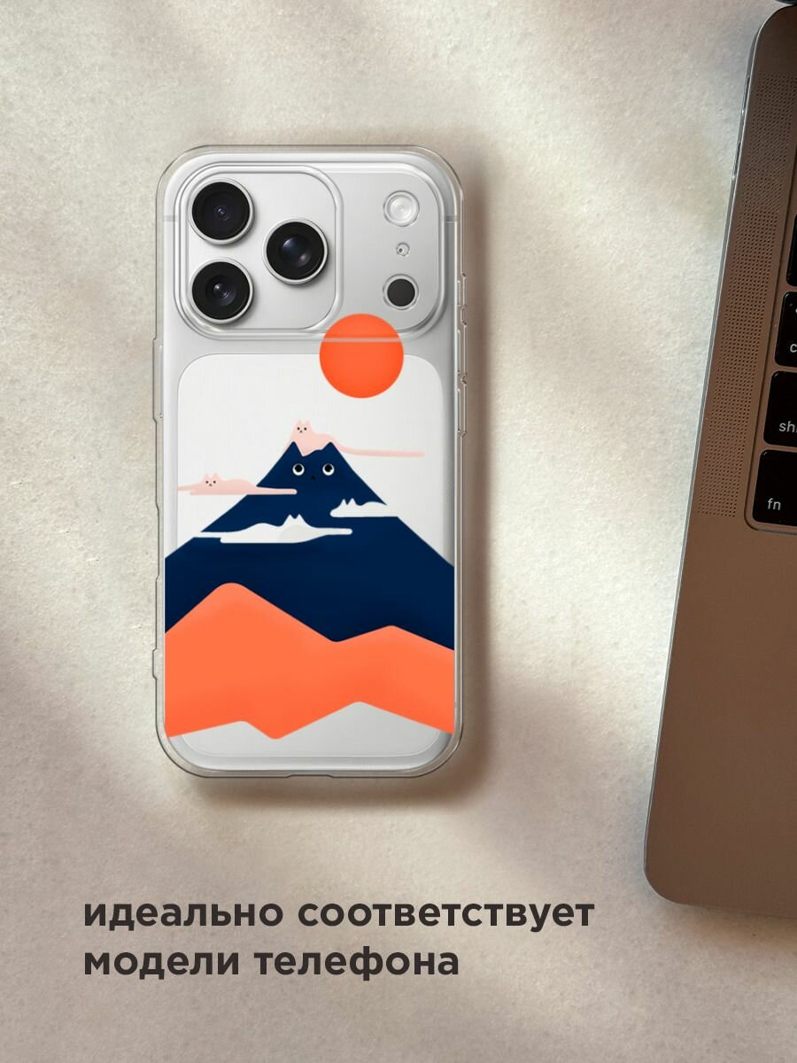 Чехол на Apple iPhone 17 Pro / Айфон 17 Про с принтом "Кот-гора", прозрачный — фото 1