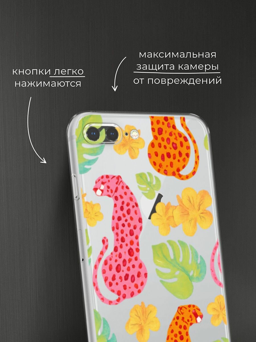 Чехол на Apple iPhone 7 Plus / Айфон 7 Плюс с принтом "Экзотика", прозрачный — фото 1