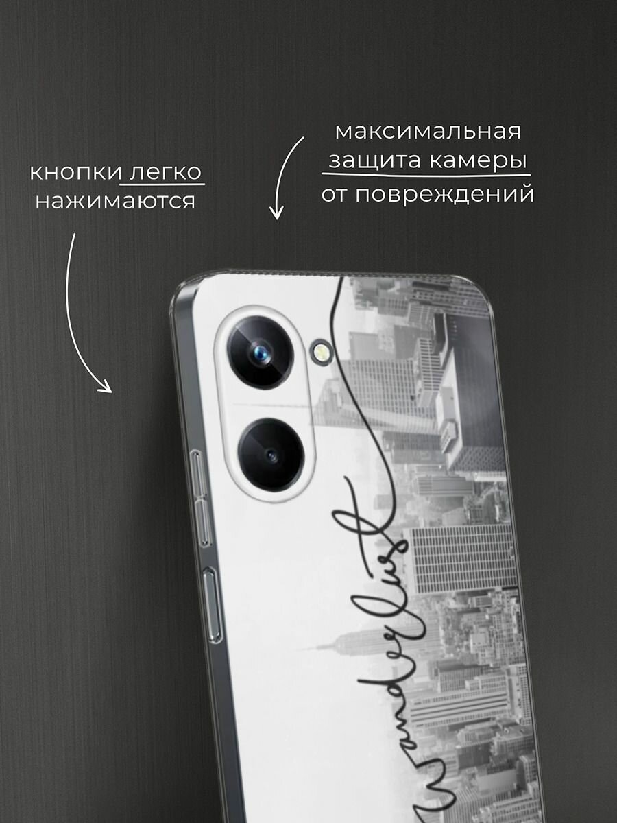 Чехол на Realme 10 Pro / Реалми 10 Про с принтом "Черно город" — фото 1