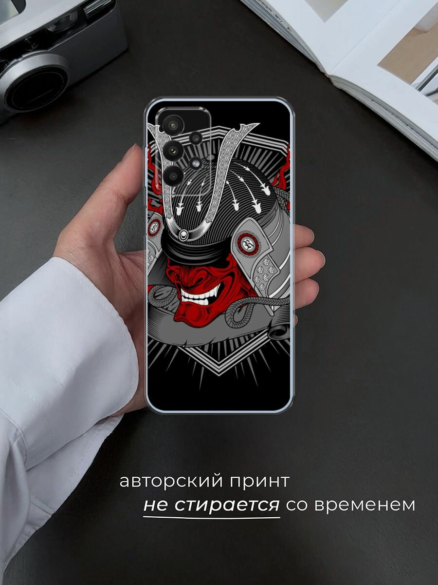Чехол на Samsung Galaxy A23 / Самсунг Галакси А23 с принтом "Красная маска самурая" — фото 1