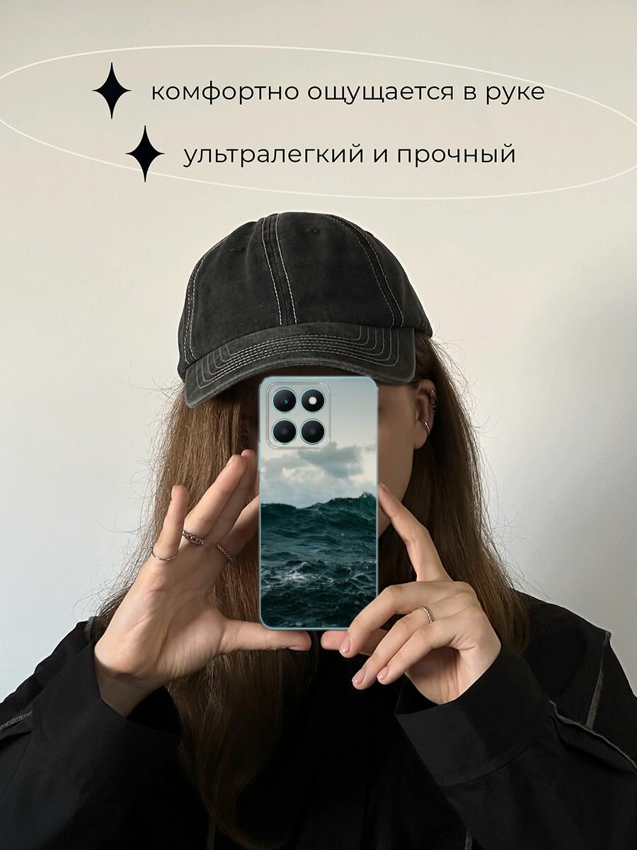 Силиконовый чехол на Honor X6A / Хонор X6A с принтом "Волны 11" — фото 1
