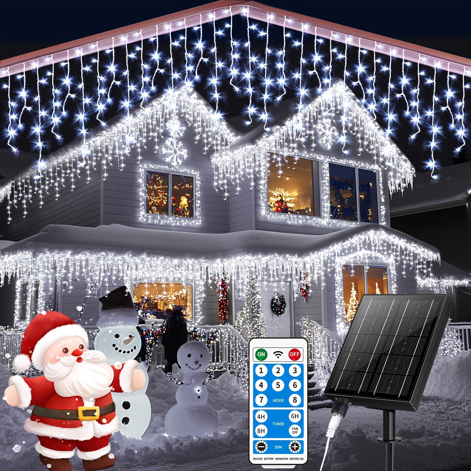 Гирлянда, солнечная, волнообразная, 300 LED, USB зарядка, пульт