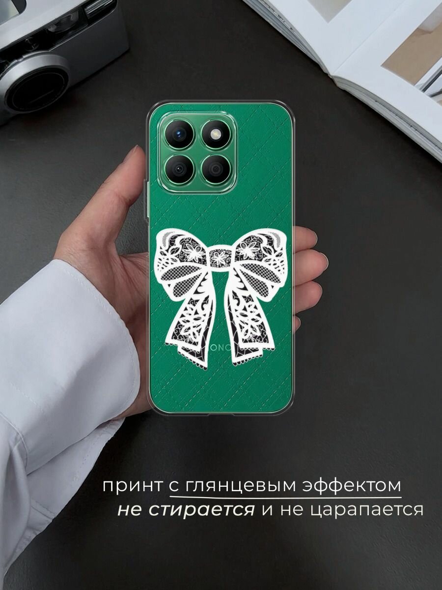Чехол на Honor X8B / Хонор X8B с принтом "Черно-белый бант 2" — фото 1